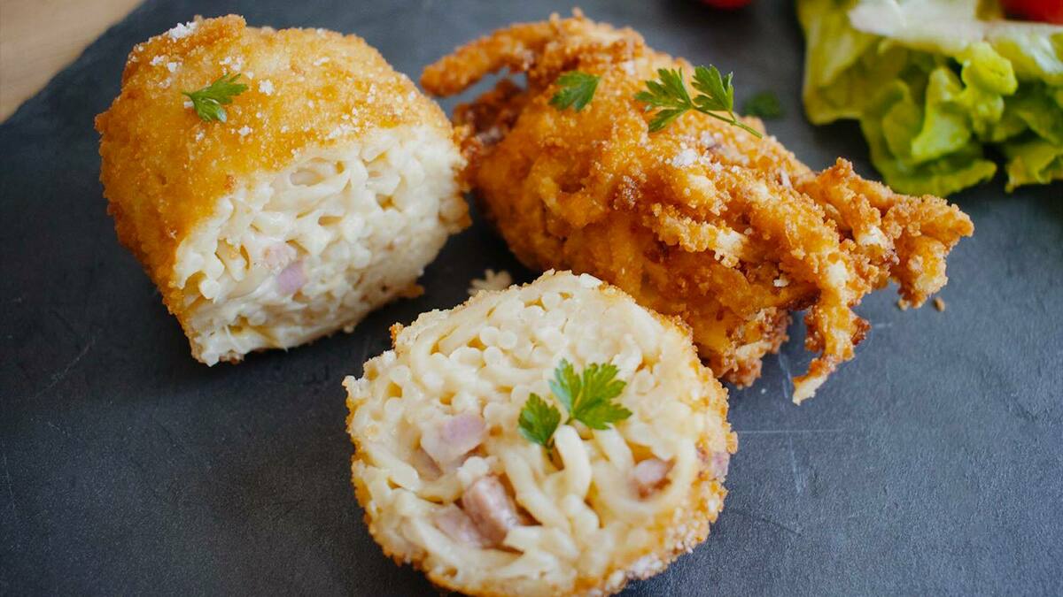 Recette des délicieuses croquettes de macaroni à la carbonara | Le Bonbon
