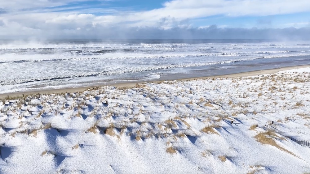Les images sublimes de nos plages Médocaines sous la neige Le Bonbon