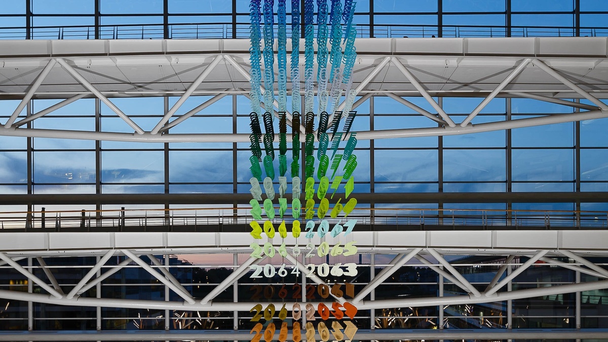 TIMELINE, the new work by Emmanuelle Moureaux, is being installed at ...