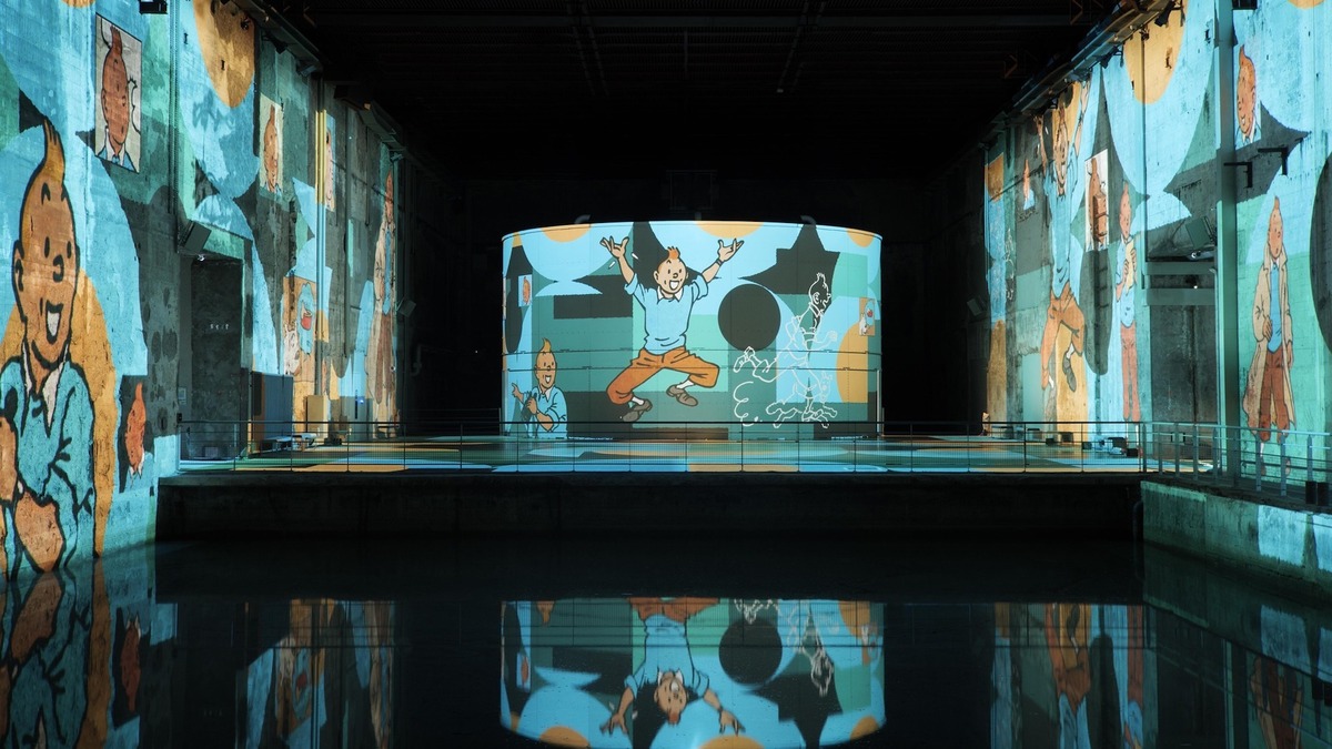 The Tintin exhibition is back at the Bassins des Lumières for the ...