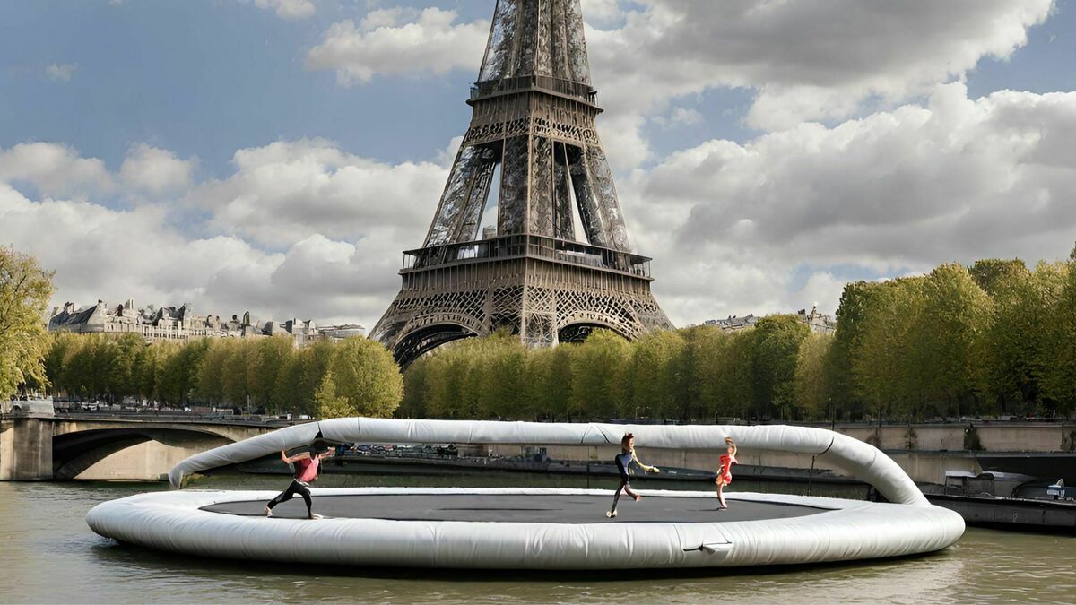 Un méga trampoline installé sur la Seine pour les JO à Paris | Le Bonbon