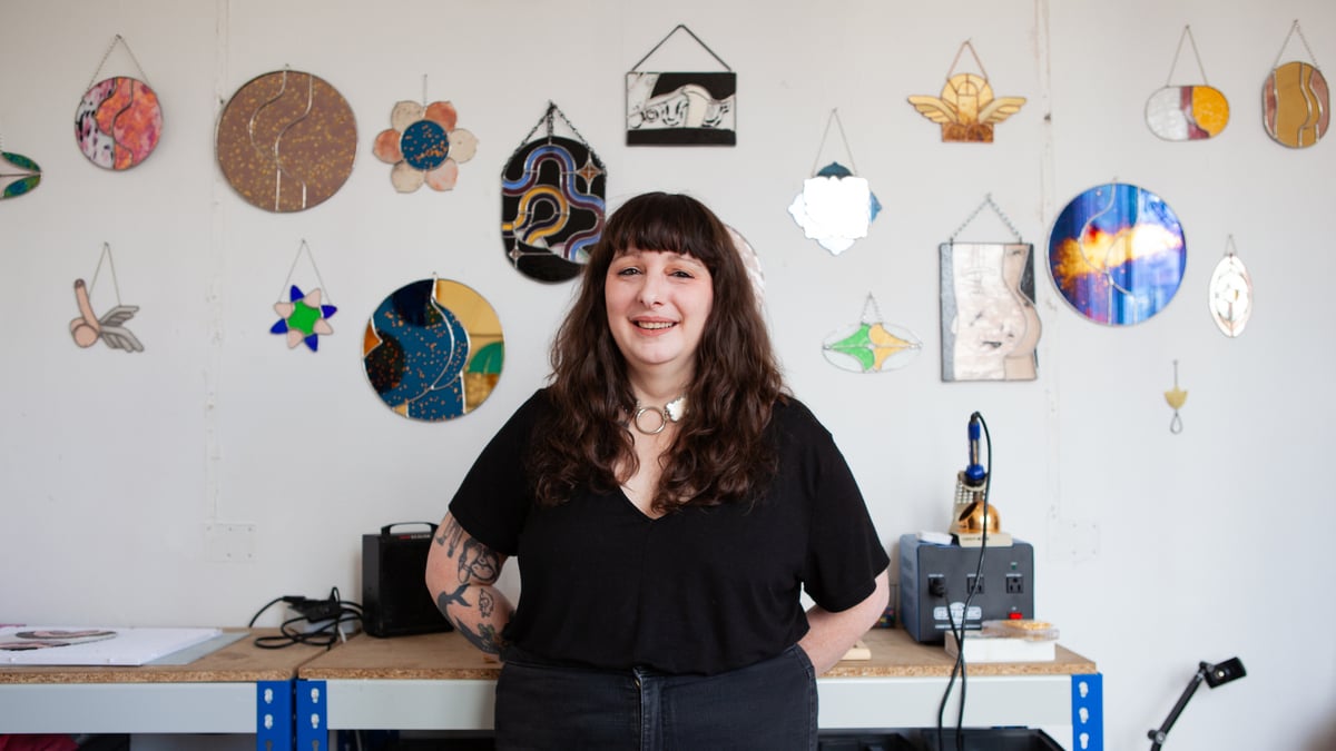 Maryon, a stained glass artist unlike any other with an erotic and ...