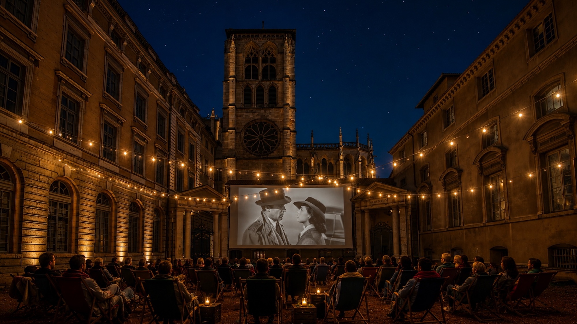 Un festival de cinéma en plein air gratuit s’installe dans une cour ...